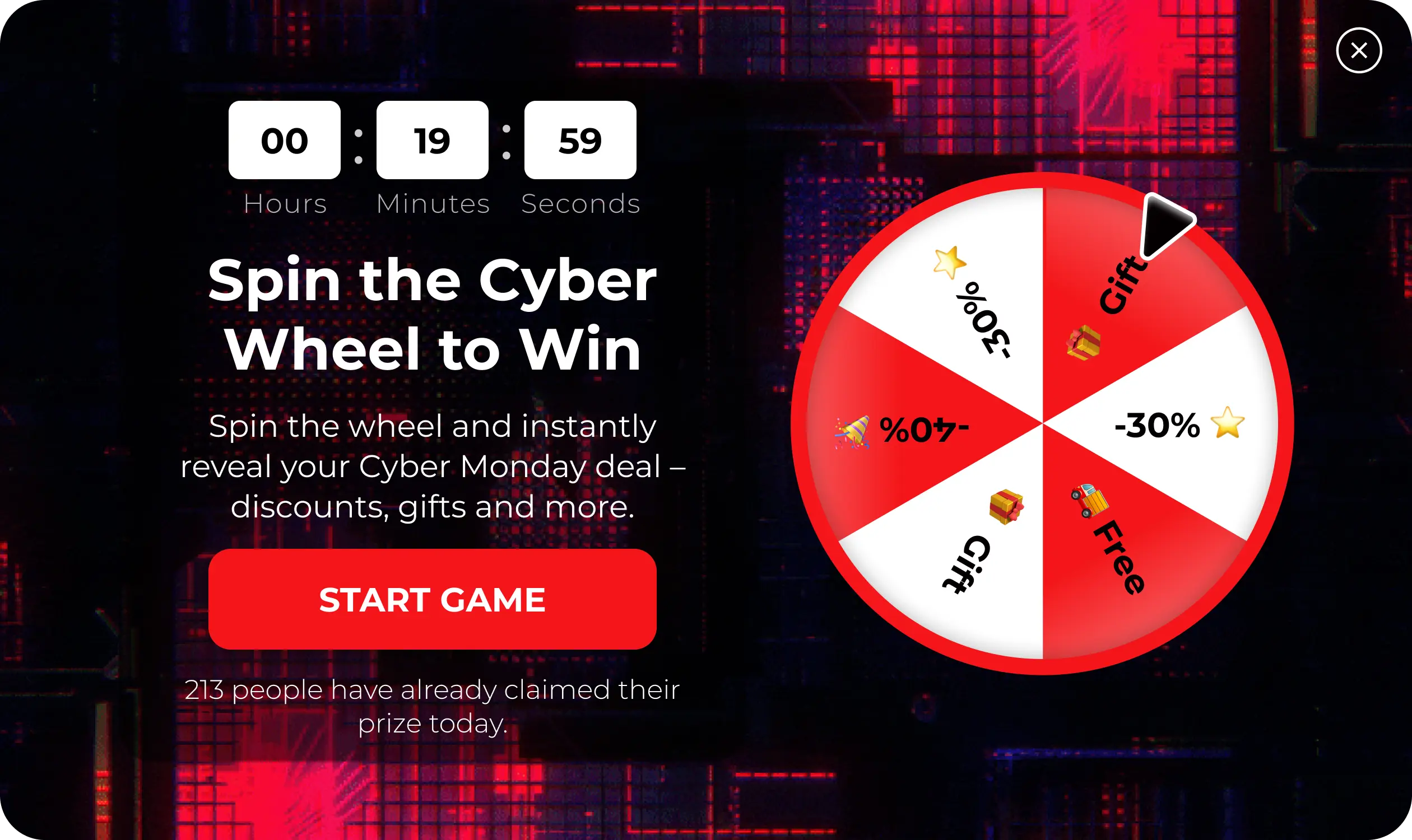Pop-up Template "Wheel of Discounts" to Increase Sales