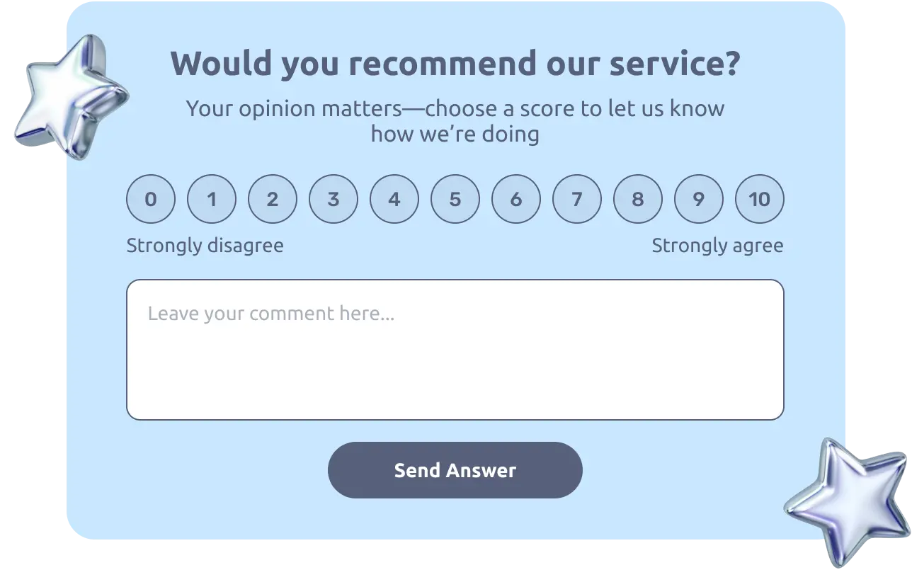 Pop-up Template "Rating Box" to Ask for NPS