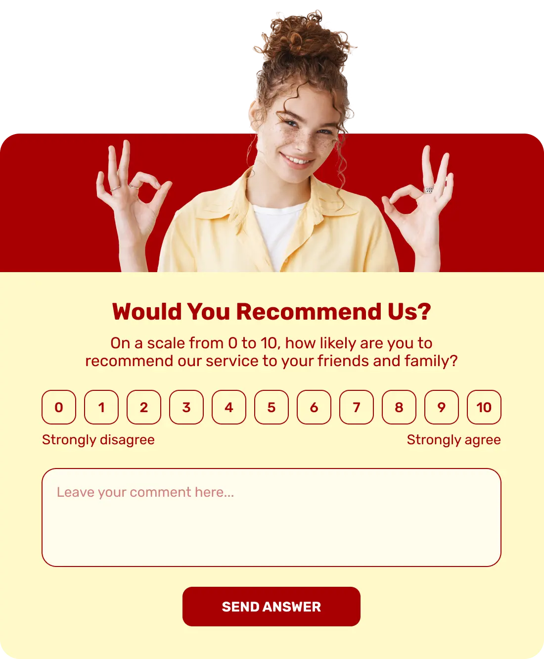 Pop-up Template "Feedback Frame" to Ask for NPS