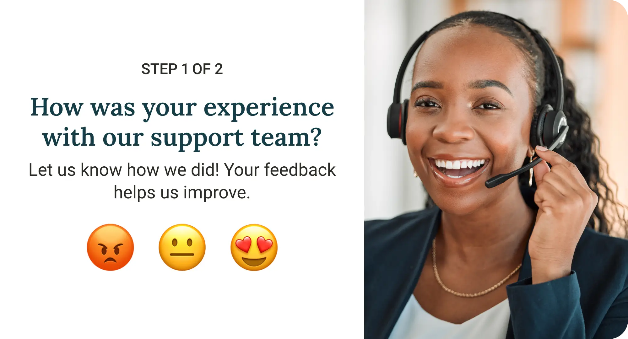 Pop-up Template "Customer Support Rating Widget" to Collect Feedback